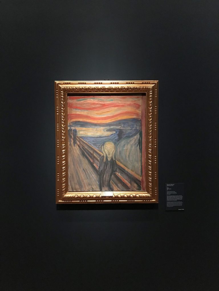 Det står en tekst i himmelen på Edvard Munchs «Skrik» | Samtext